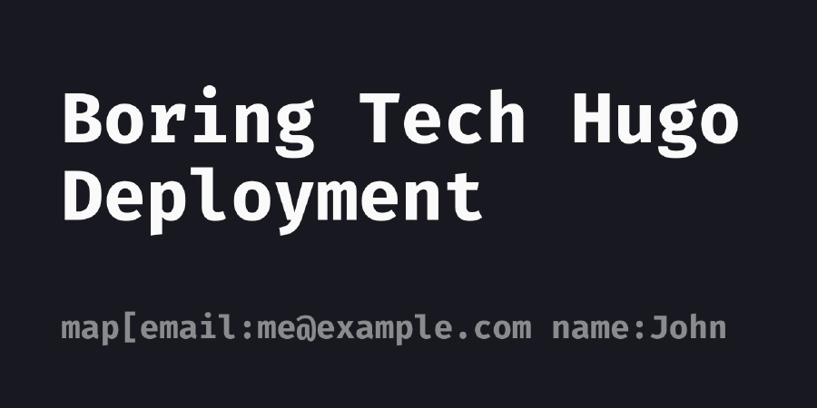 Boring Tech Hugo Deployment | hfjn